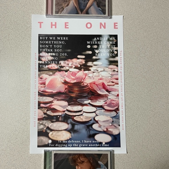 Taylor Swift | Art | Lyrics Poster Taylor Swift The One Folklore ...